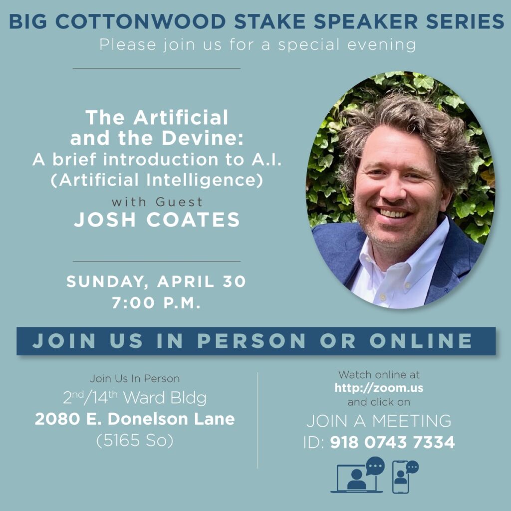 Speaker Series - Josh Coates - Big Cottonwood Stake